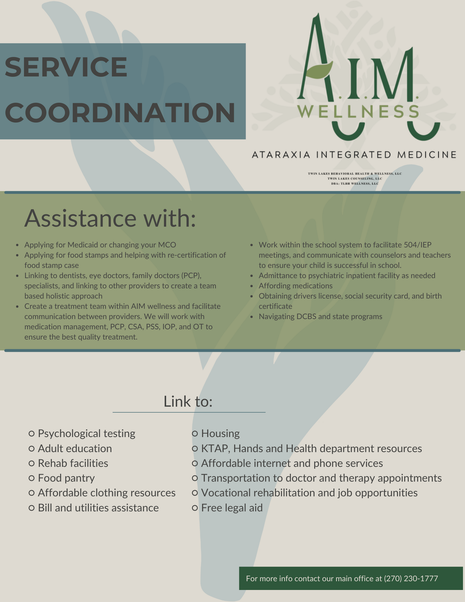 Case Management/Service Coordinators | AIM Wellness | Leitchfield, KY 42754